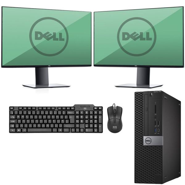 Dell Optiplex 7050 SFF Desktop PC & Dual Monitor Bundle Refurbished ...